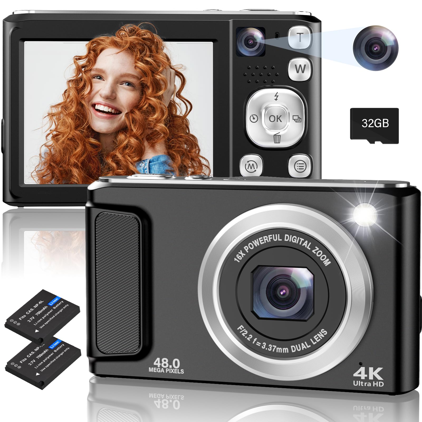 4K Digital Camera, 48MP Autofocus Cameras for Photography,Vlogging ...