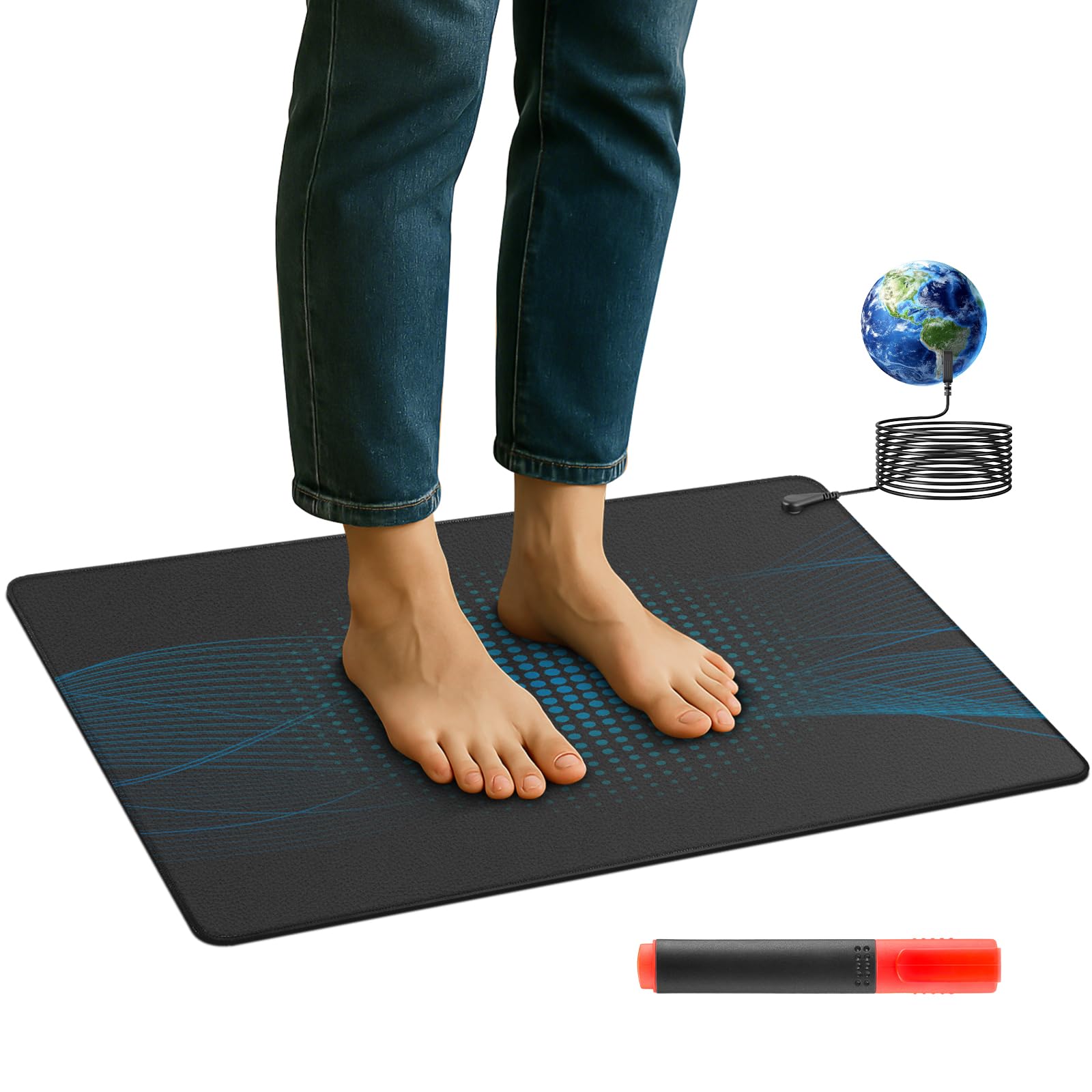 Grounding Mat with 100K Ohm Resistor,Earthing Pad for Feet Earth Ground ...